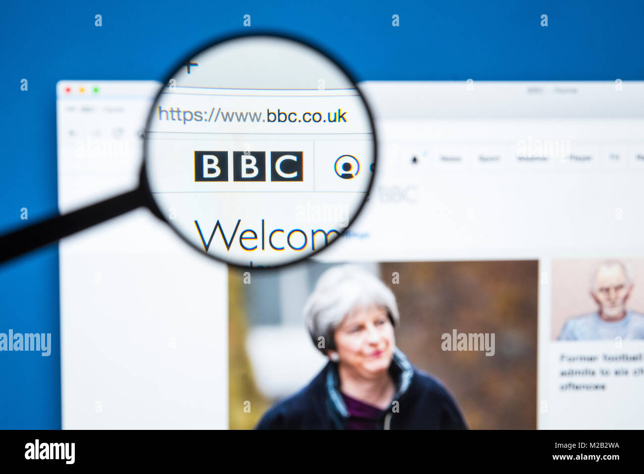 LONDON, UK - JANUARY 8TH 2018: The BBC Logo on the official BBC website ...