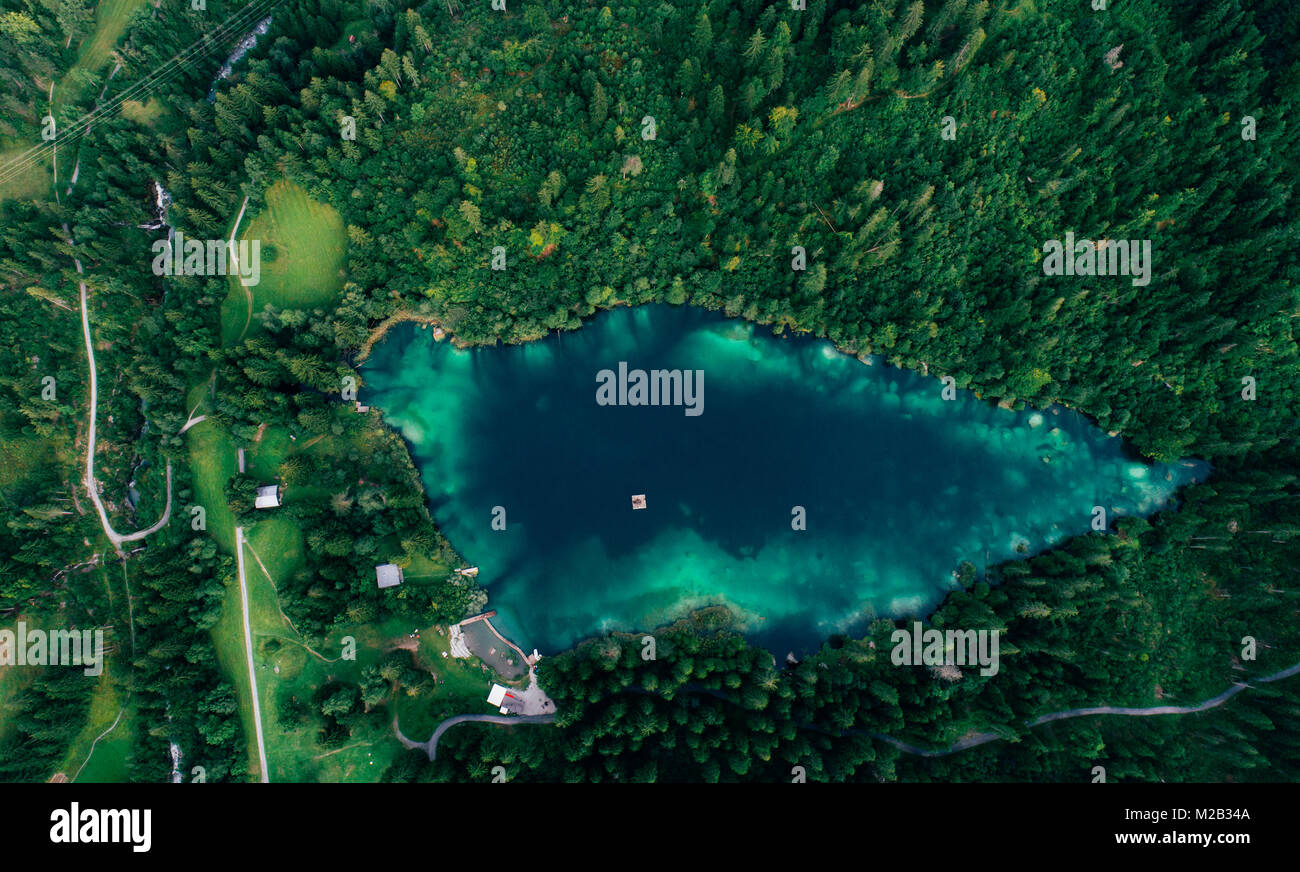 mountain lake aerial view Stock Photo - Alamy