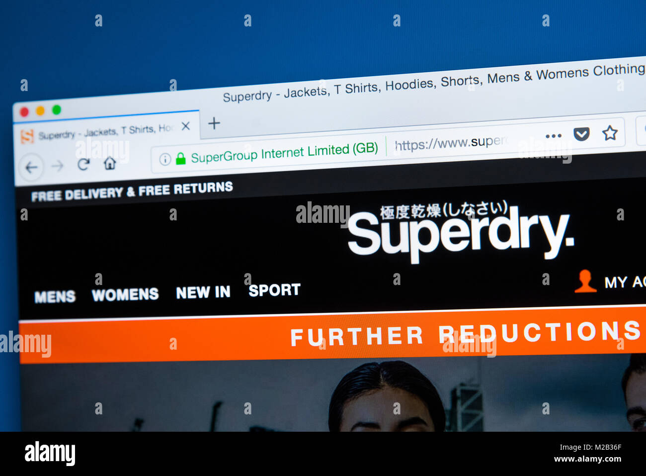 LONDON, UK - JANUARY 8TH 2018: The homepage of the official website for ...