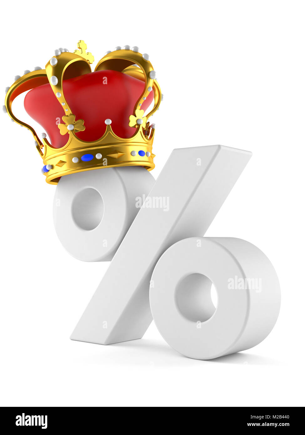 Percent symbol with crown isolated on white background Stock Photo - Alamy