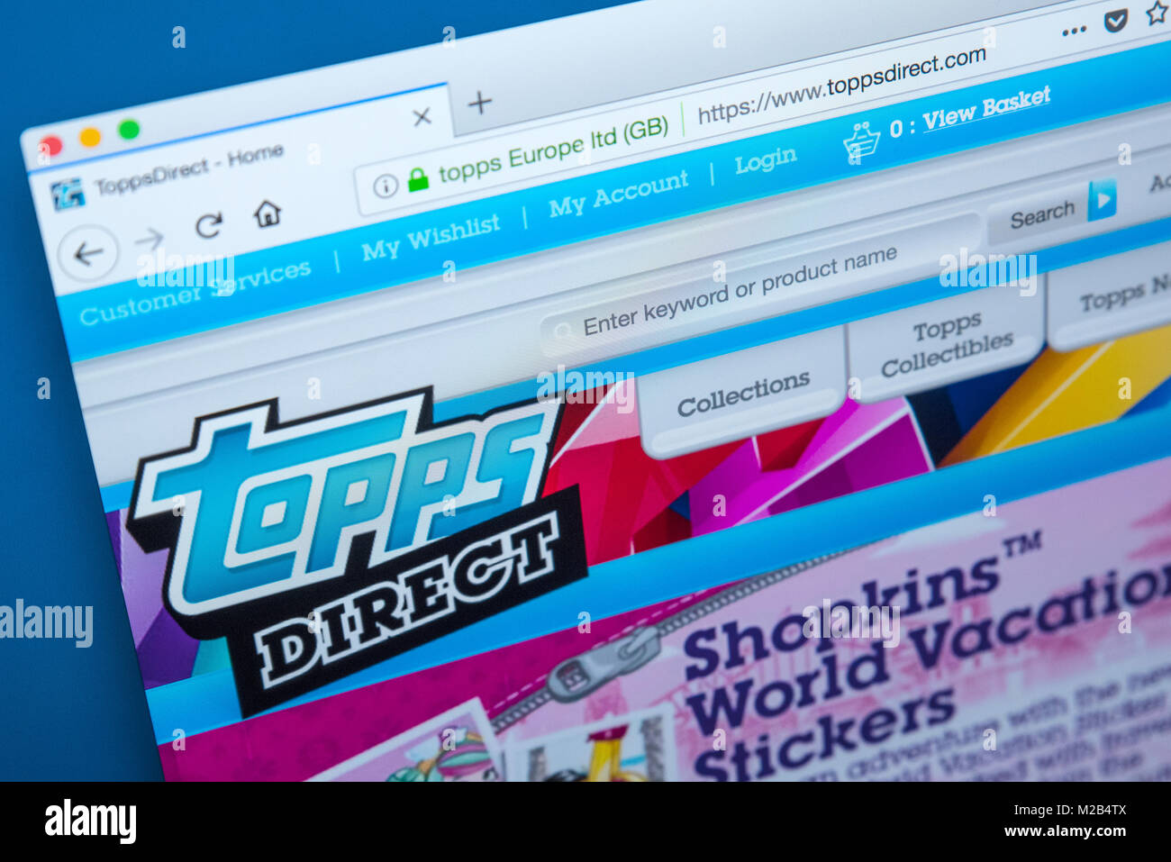 LONDON, UK - JANUARY 8TH 2018: The homepage of the official website for ...