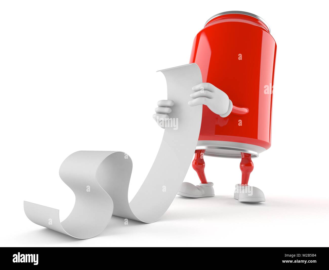 Soda toon reading list isolated on white background Stock Photo - Alamy