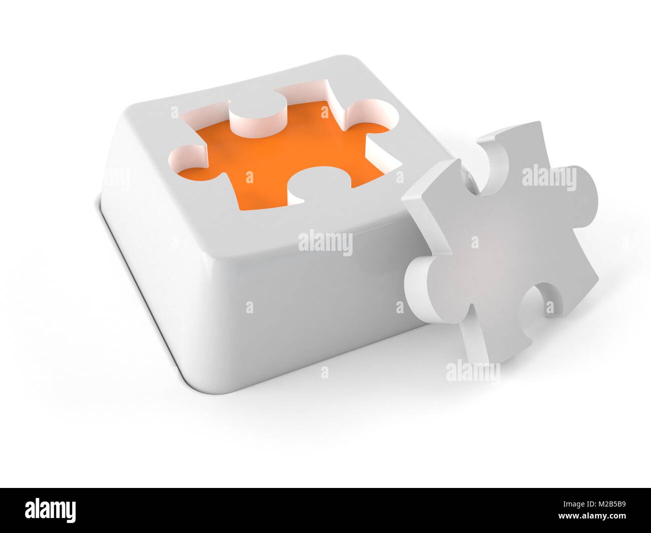 Keyboard key with puzzle part isolated on white background Stock Photo ...