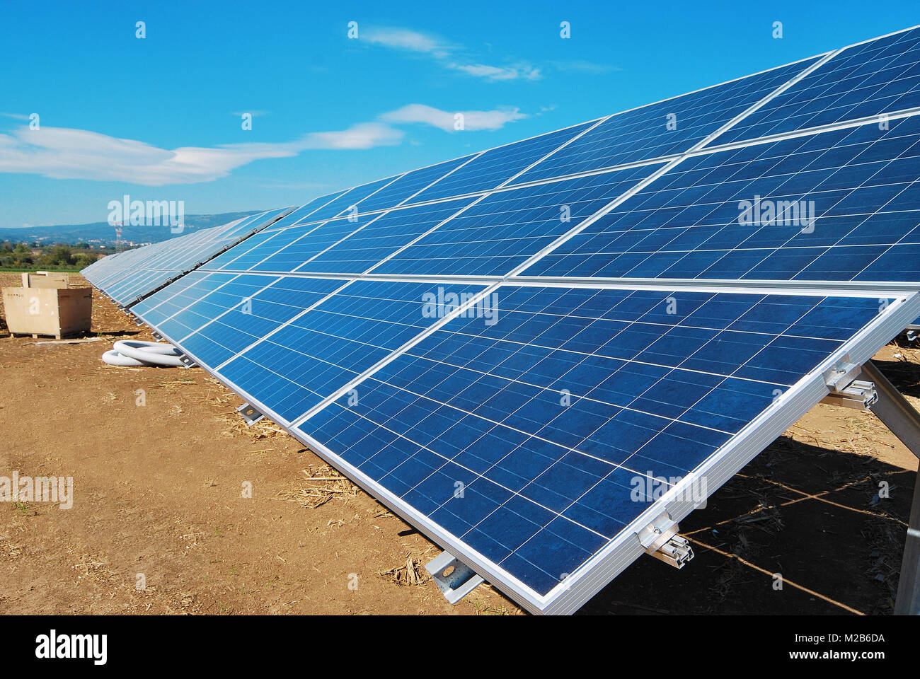 Solar power plant under construction Stock Photo - Alamy