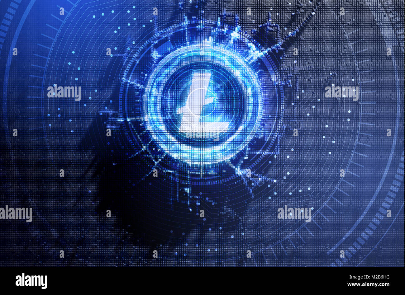 A microscopic concept of small cubes that build up to form the litecoin ...