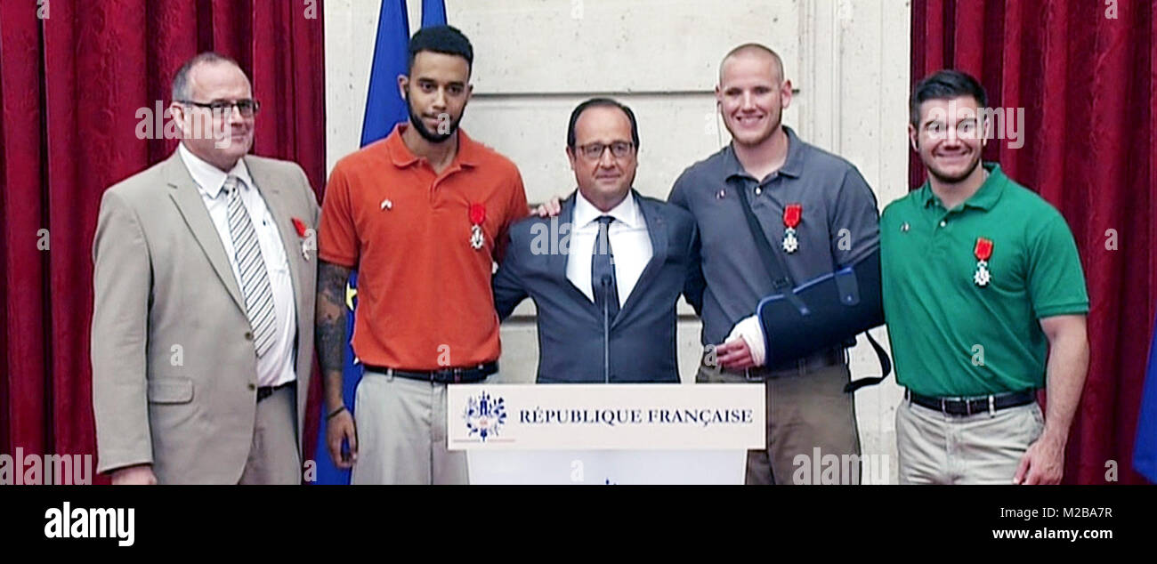 THE 15:17 TO PARIS, from left, Chris Norman, Anthony Sadler, French ...