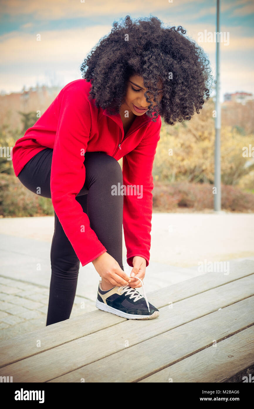 BEAUTIFUL ATHLETE WOMAN RUNNING IN MADRID RIO Stock Photo - Alamy