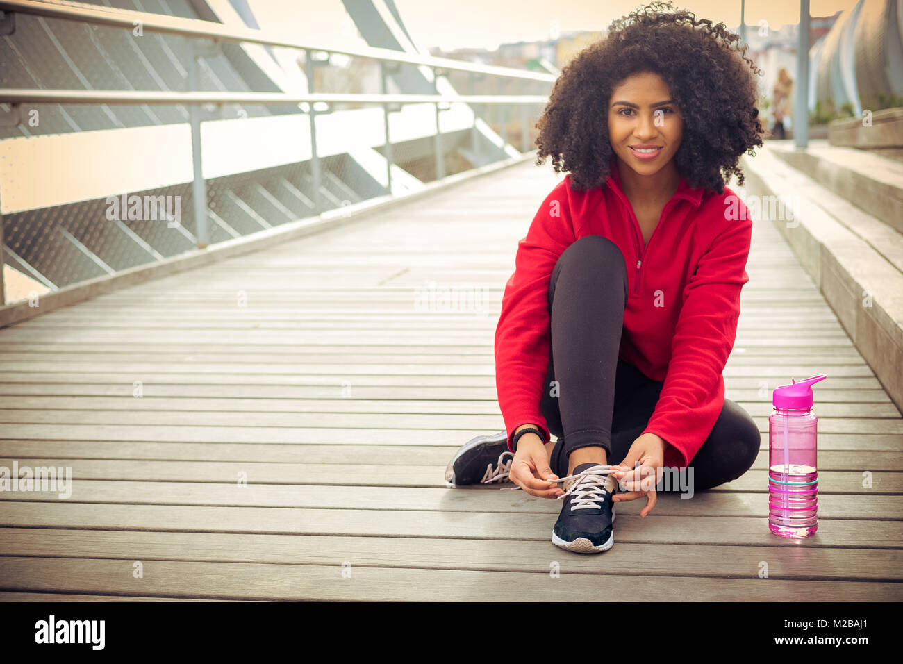 BEAUTIFUL ATHLETE WOMAN RUNNING IN MADRID RIO Stock Photo - Alamy