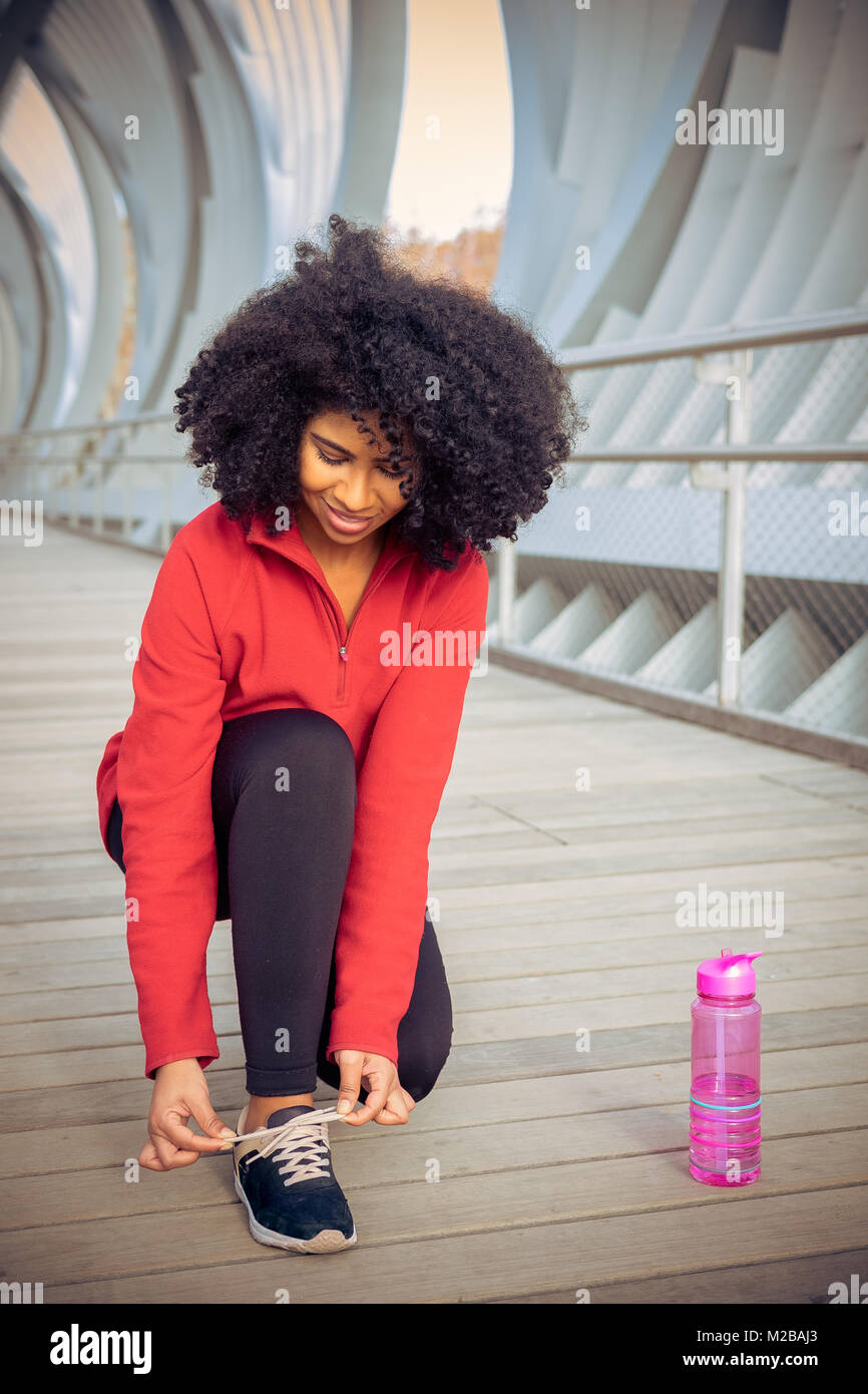 BEAUTIFUL ATHLETE WOMAN RUNNING IN MADRID RIO Stock Photo - Alamy
