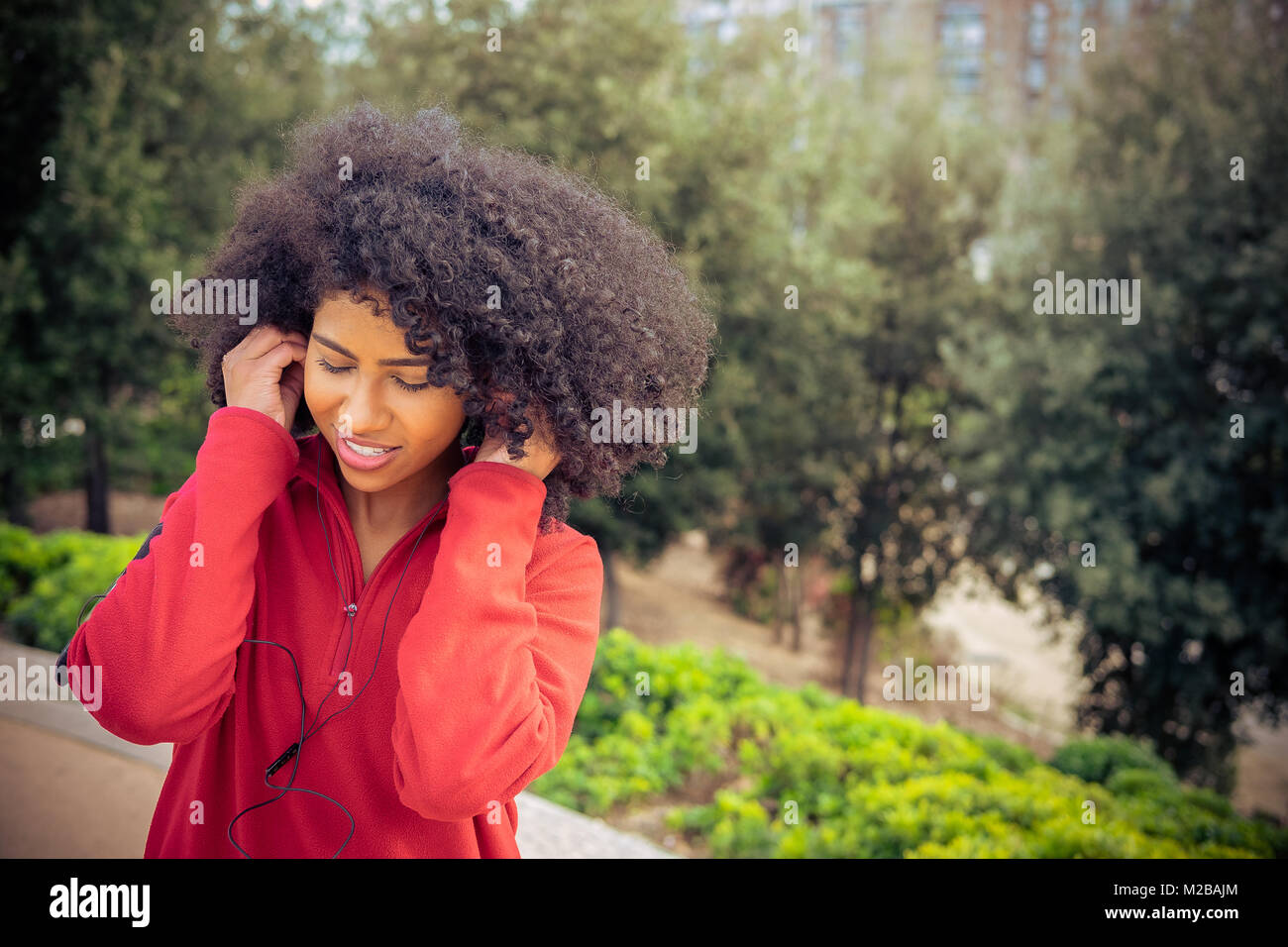 BEAUTIFUL ATHLETE WOMAN RUNNING IN MADRID RIO Stock Photo - Alamy