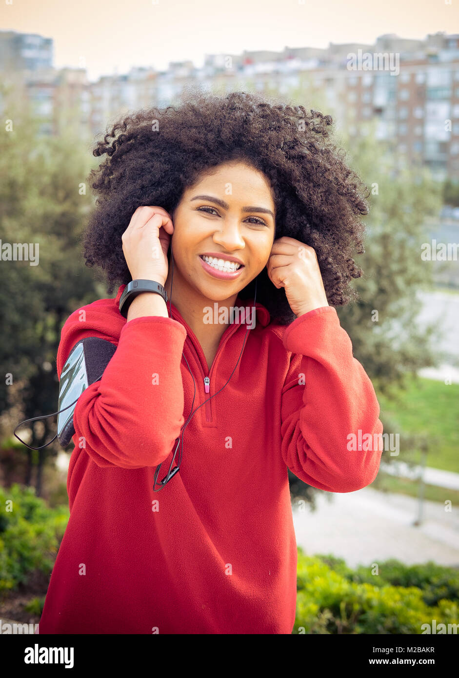 BEAUTIFUL ATHLETE WOMAN RUNNING IN MADRID RIO Stock Photo - Alamy