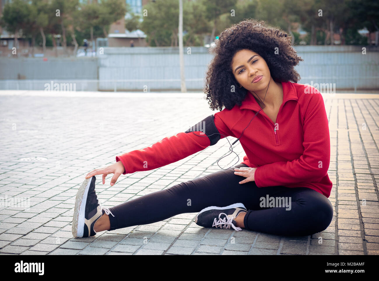 BEAUTIFUL ATHLETE WOMAN RUNNING IN MADRID RIO Stock Photo - Alamy