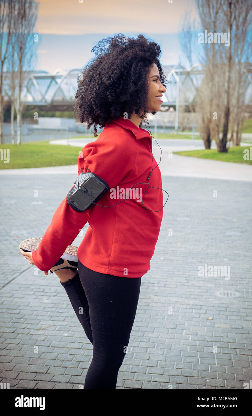 BEAUTIFUL ATHLETE WOMAN RUNNING IN MADRID RIO Stock Photo - Alamy