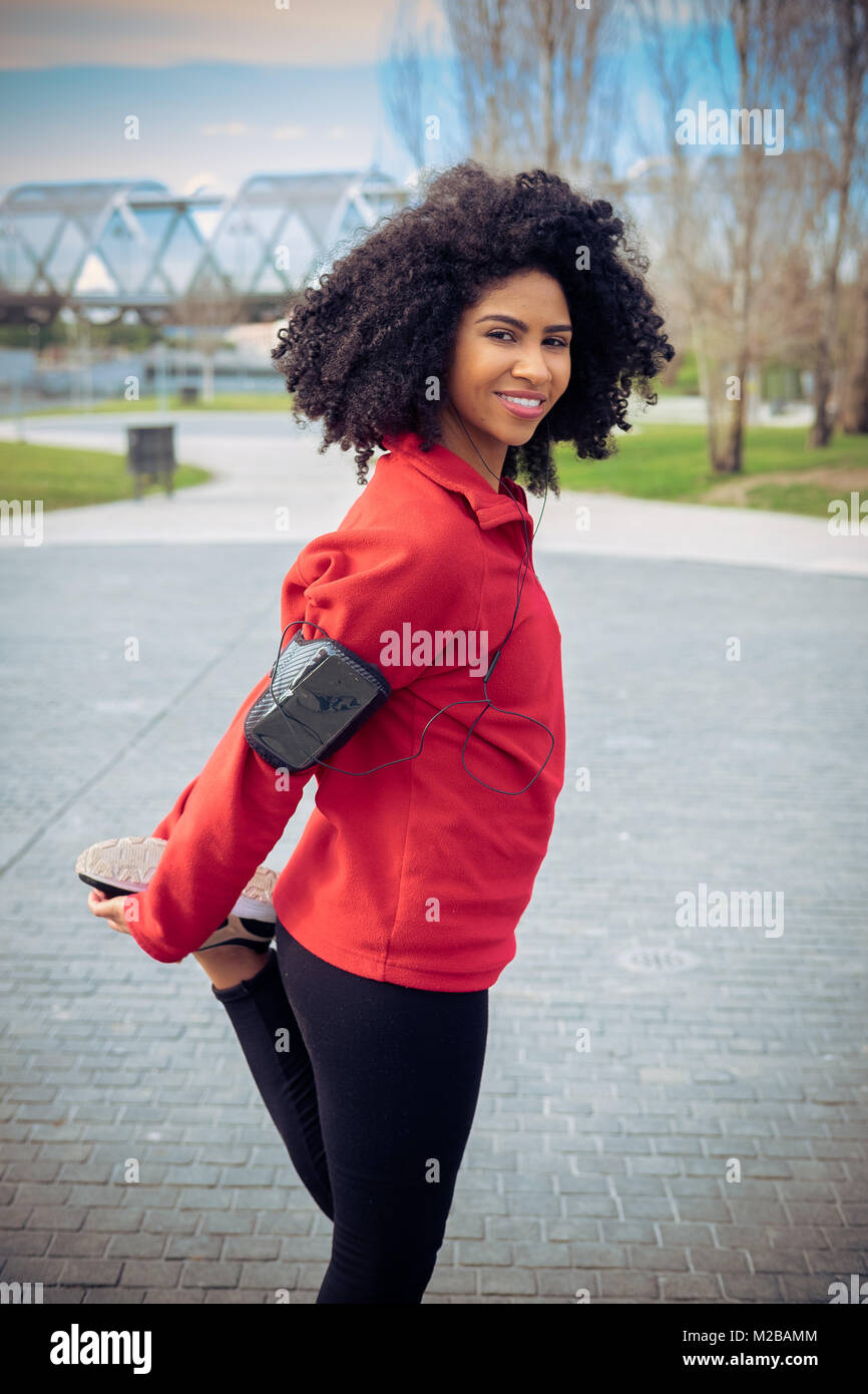BEAUTIFUL ATHLETE WOMAN RUNNING IN MADRID RIO Stock Photo - Alamy