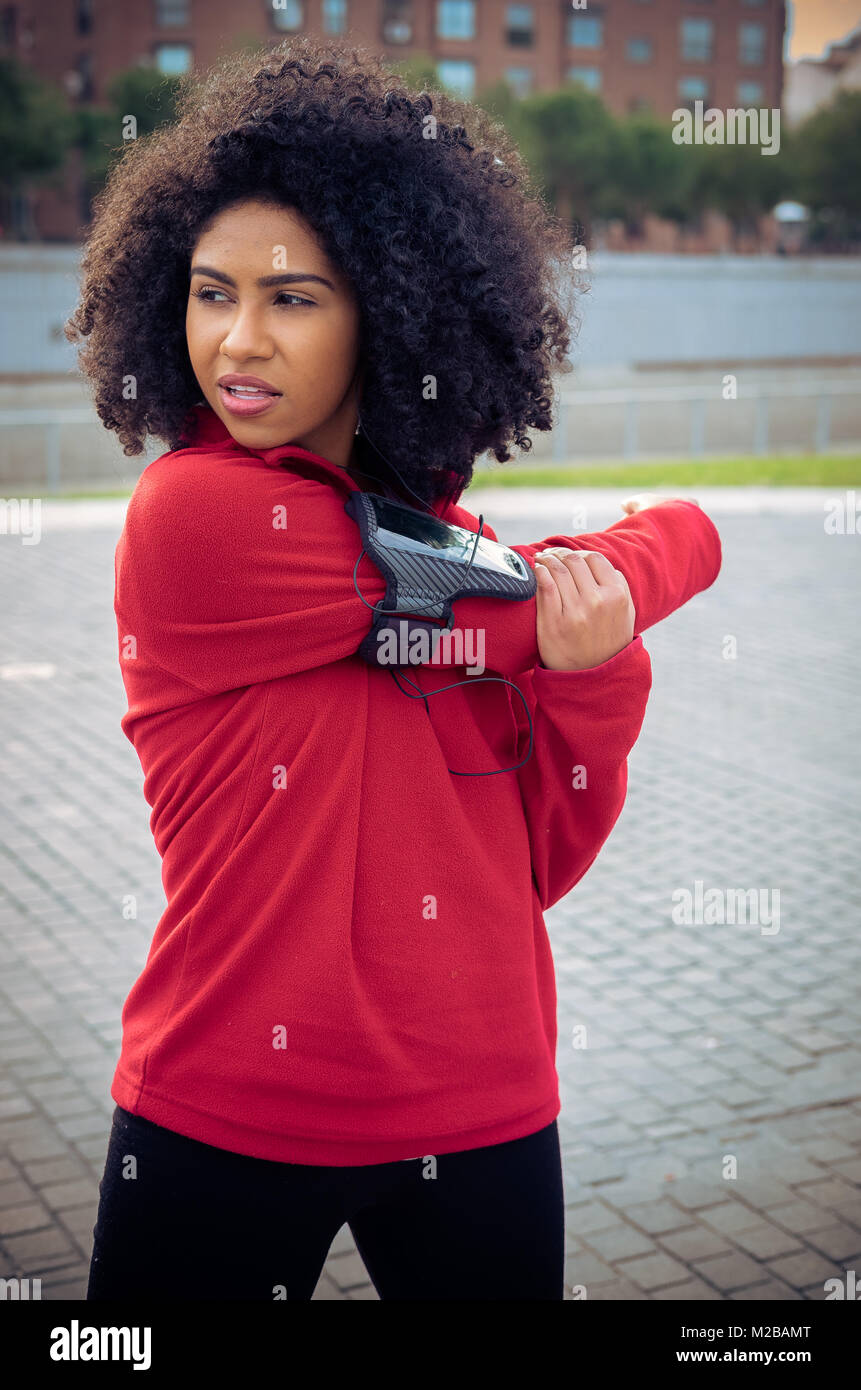 BEAUTIFUL ATHLETE WOMAN RUNNING IN MADRID RIO Stock Photo - Alamy