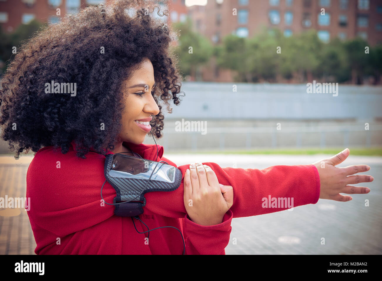 BEAUTIFUL ATHLETE WOMAN RUNNING IN MADRID RIO Stock Photo - Alamy