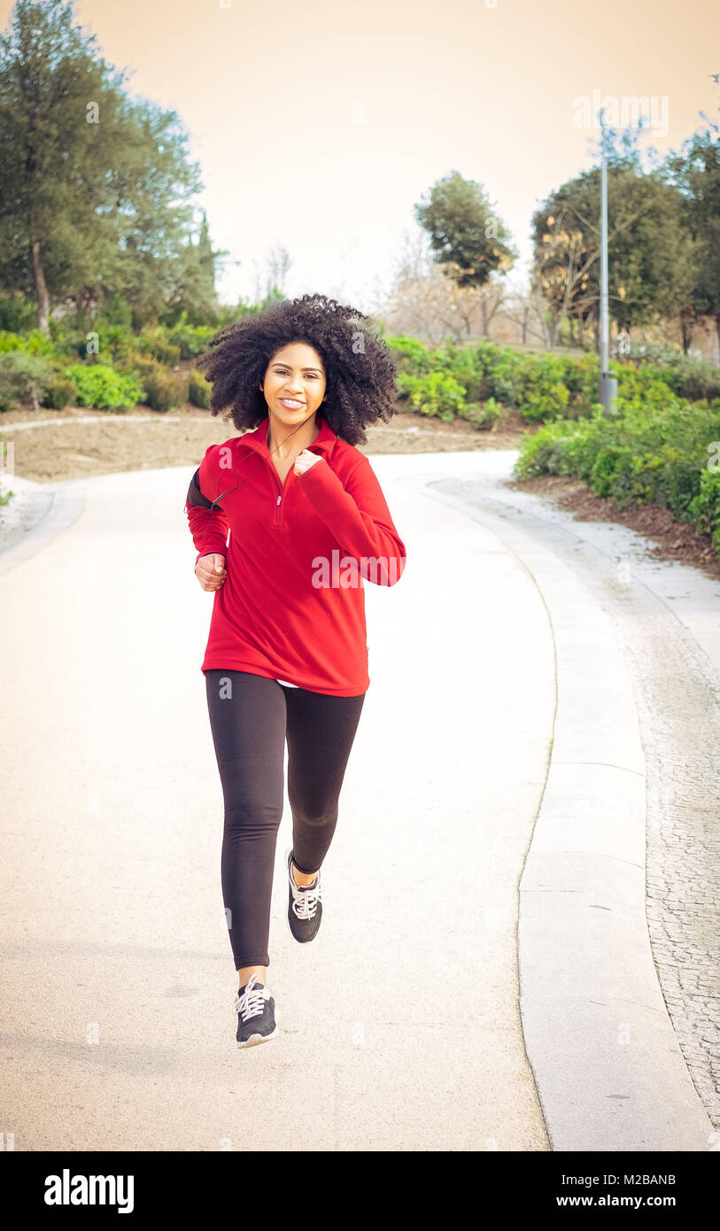 BEAUTIFUL ATHLETE WOMAN RUNNING IN MADRID RIO Stock Photo - Alamy