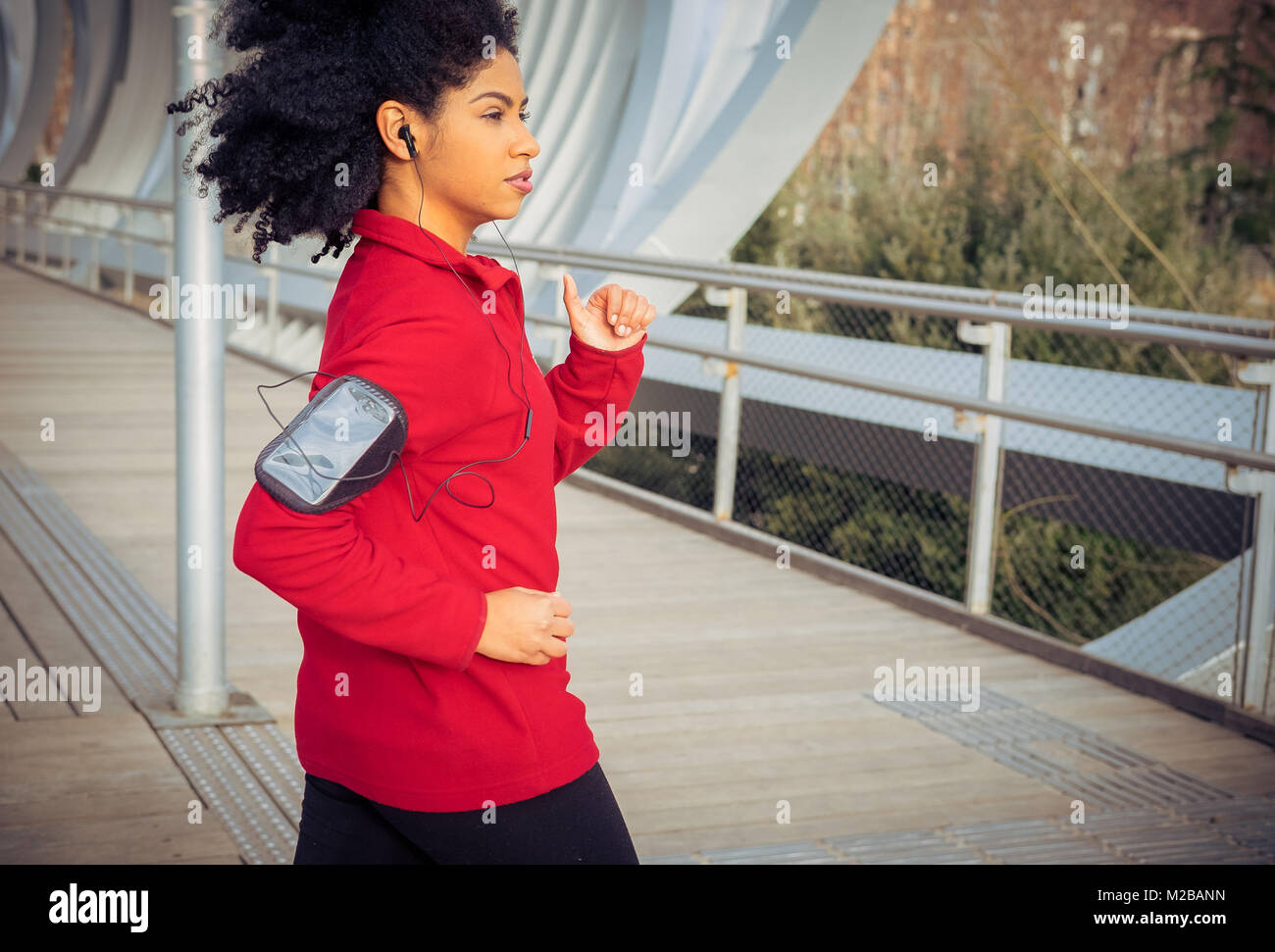 BEAUTIFUL ATHLETE WOMAN RUNNING IN MADRID RIO Stock Photo - Alamy