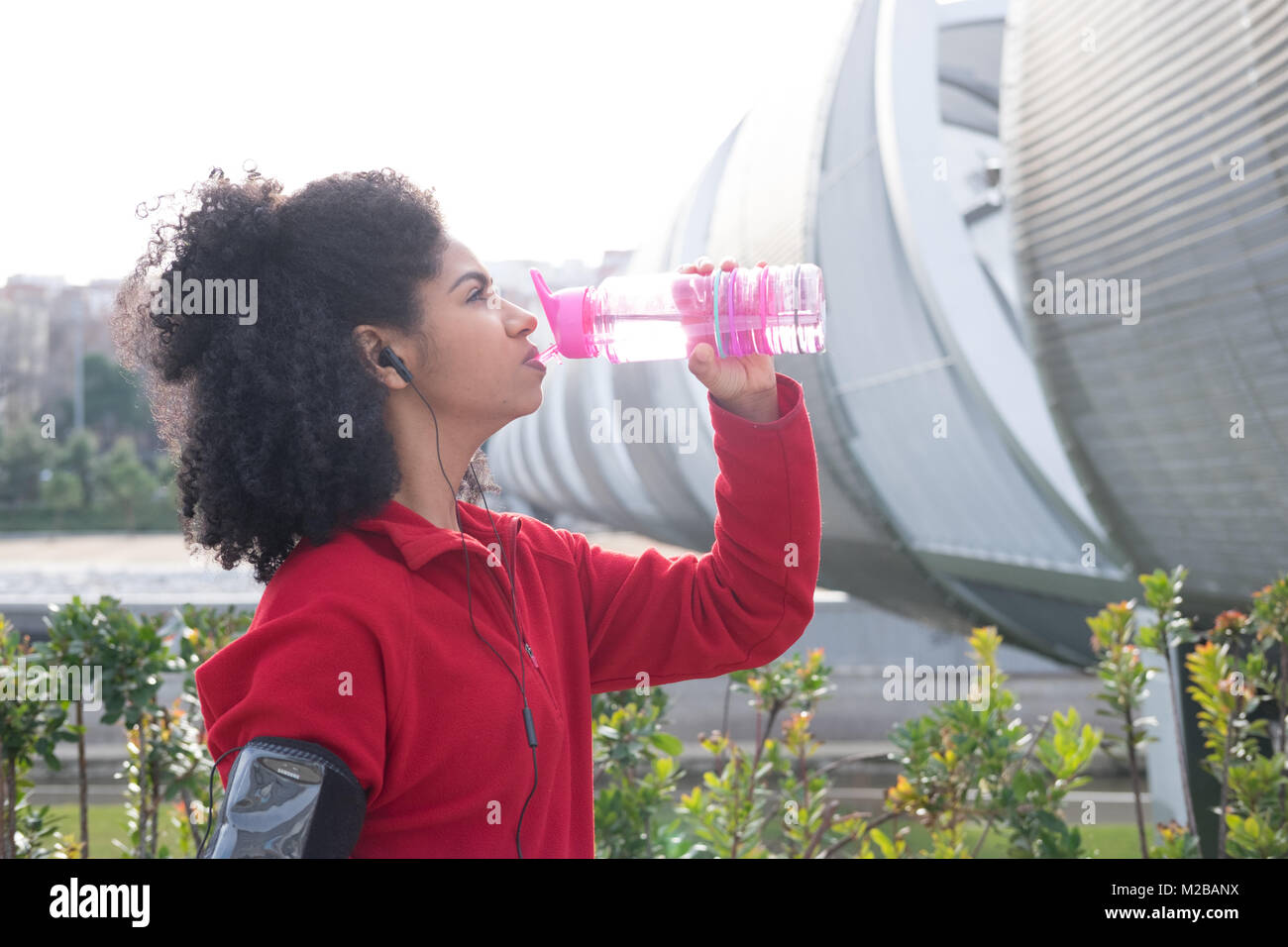 BEAUTIFUL ATHLETE WOMAN RUNNING IN MADRID RIO Stock Photo - Alamy