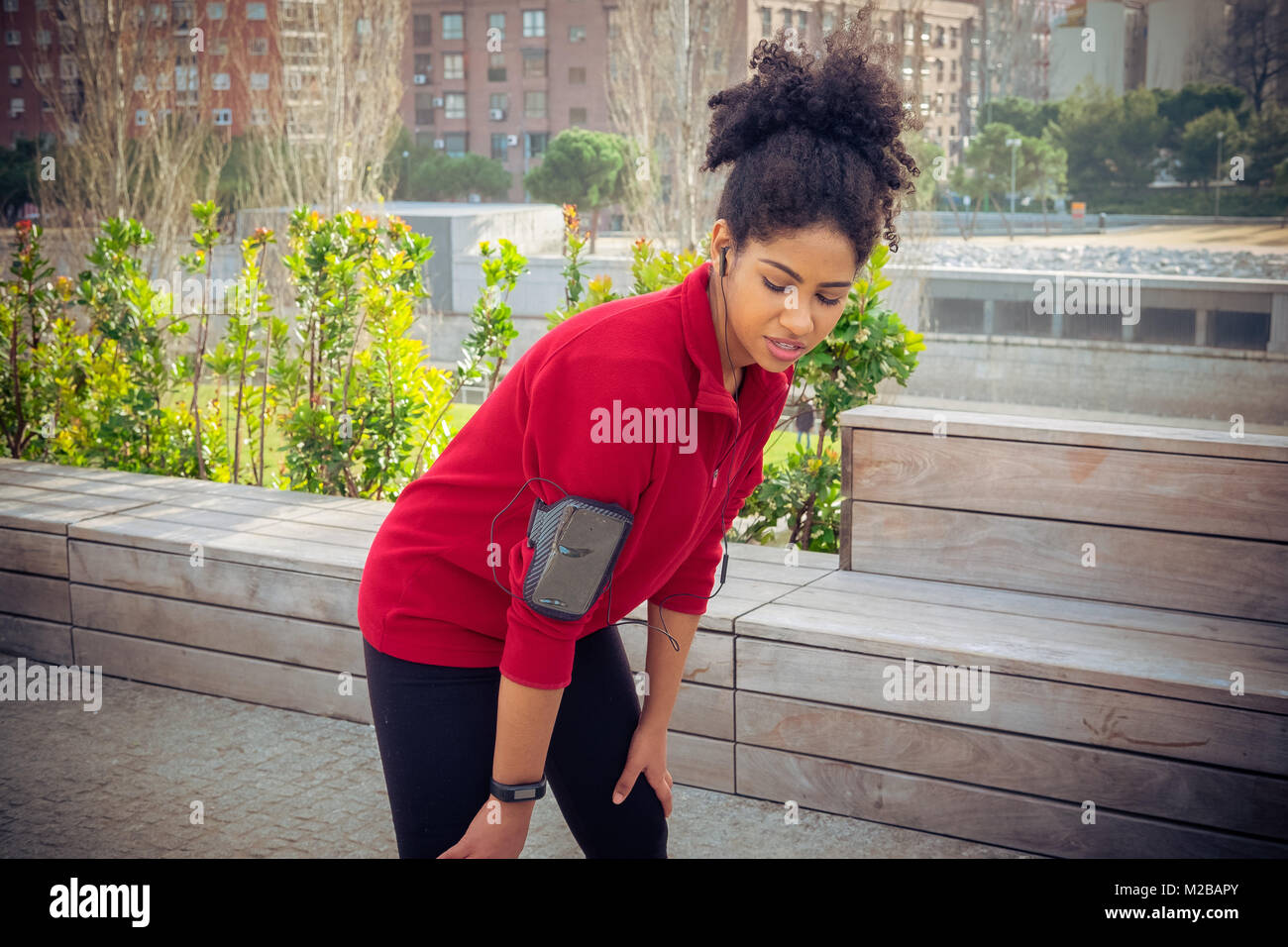 BEAUTIFUL ATHLETE WOMAN RUNNING IN MADRID RIO Stock Photo - Alamy