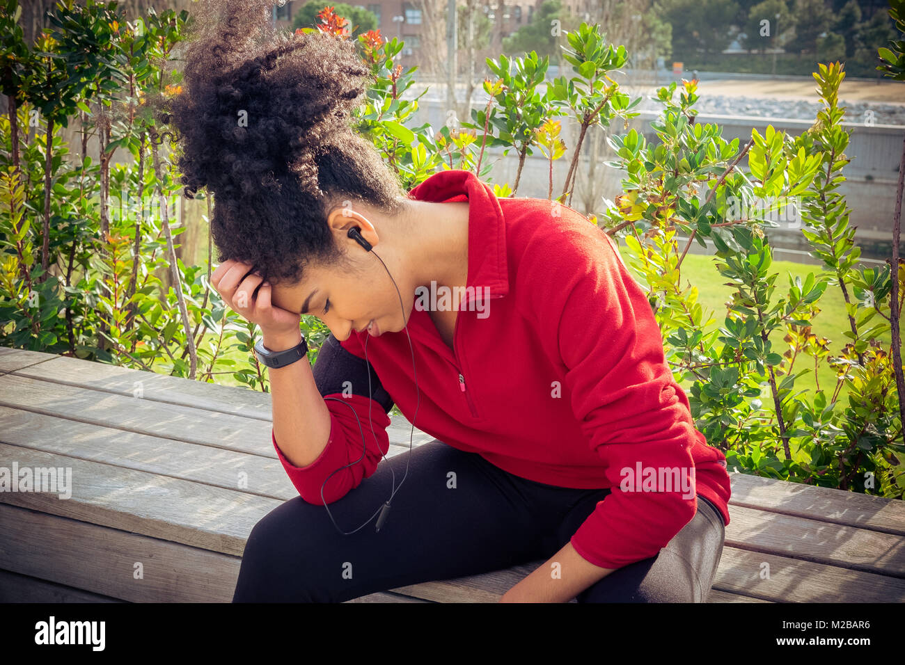 BEAUTIFUL ATHLETE WOMAN RUNNING IN MADRID RIO Stock Photo - Alamy