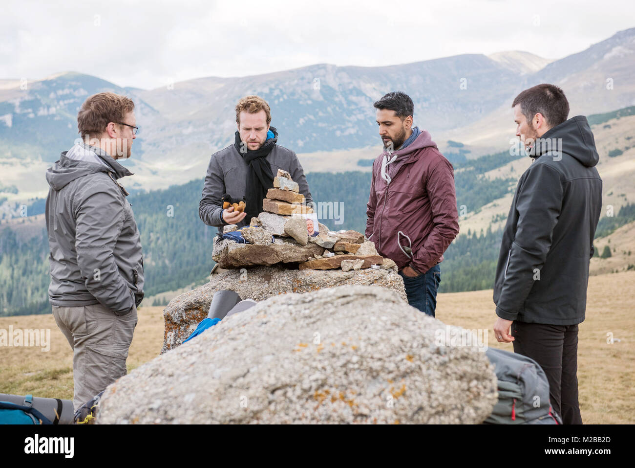 THE RITUAL, from left: Sam Troughton, Rafe Spall, Arsher Ali, Robert ...