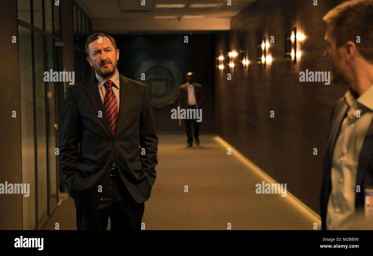 ABSENTIA, from left: Ralph Ineson, Patrick Heusinger (back to camera ...