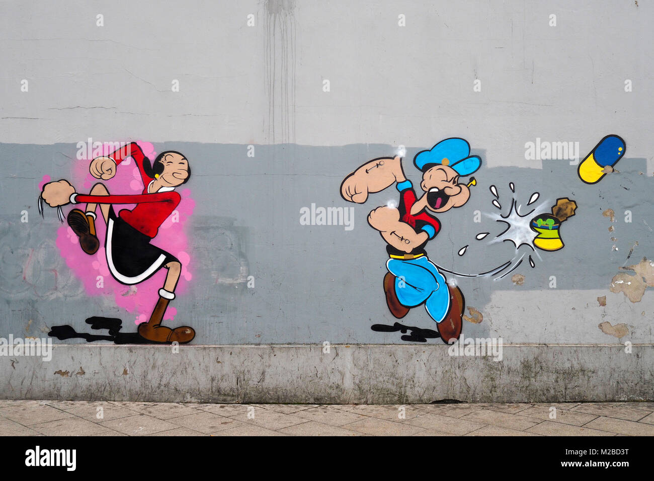 Cartoon characters mural wall hi-res stock photography and images - Alamy