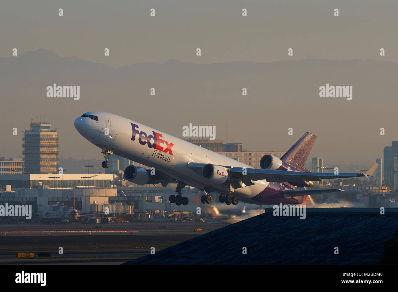 FedEx Express, Federal Express, MD-11 Cargo Jet Plane, Taking Off From ...