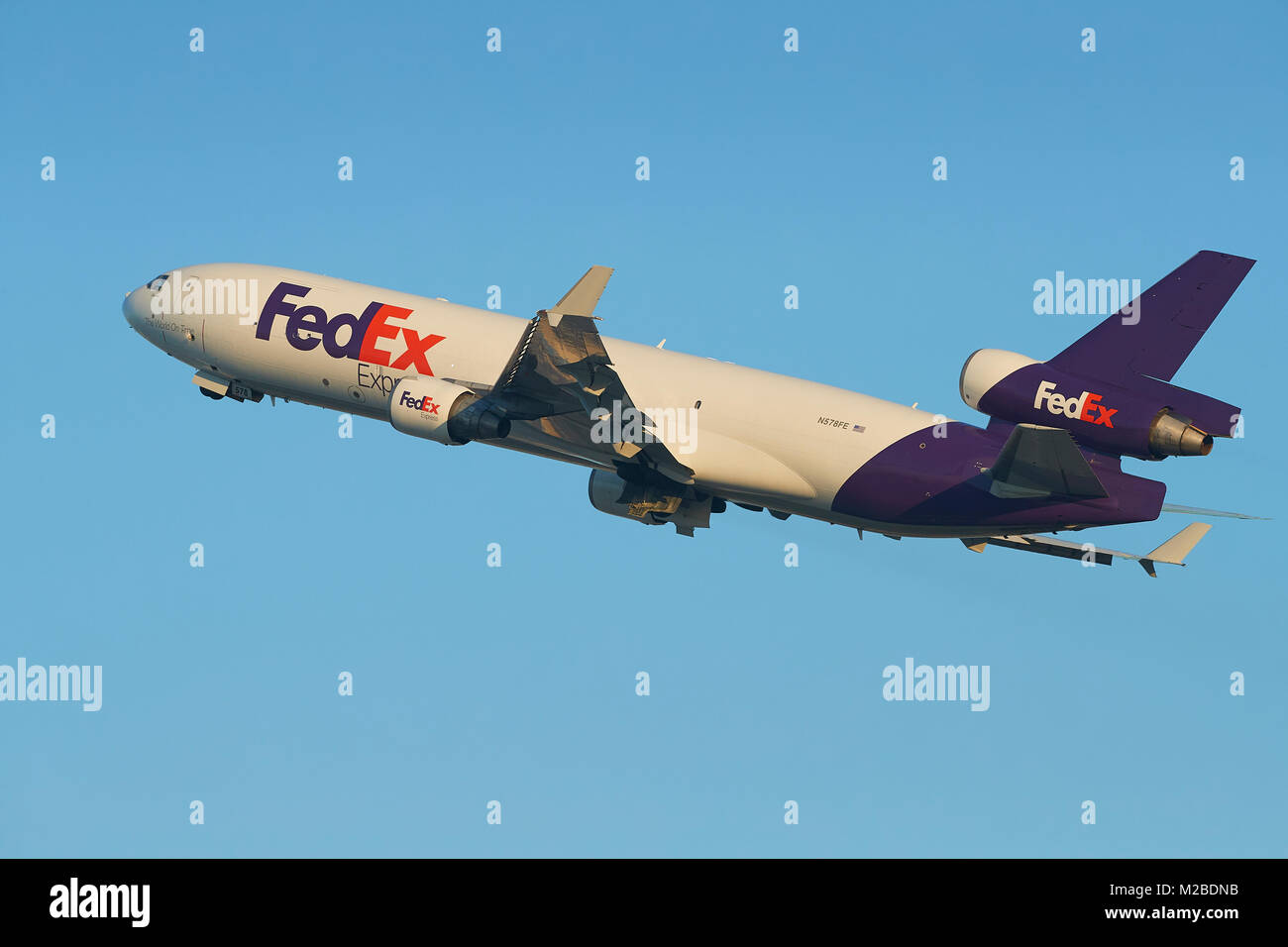 FedEx Express, Federal Express, MD-11 Cargo Jet Plane, Taking Off From ...