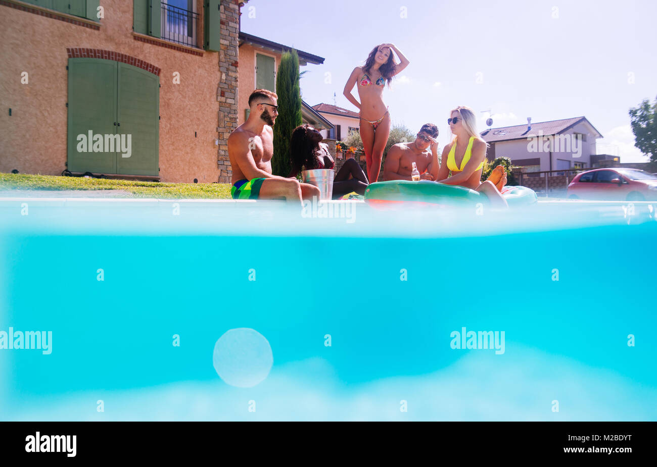 Having bath in garden pool hi-res stock photography and images - Alamy