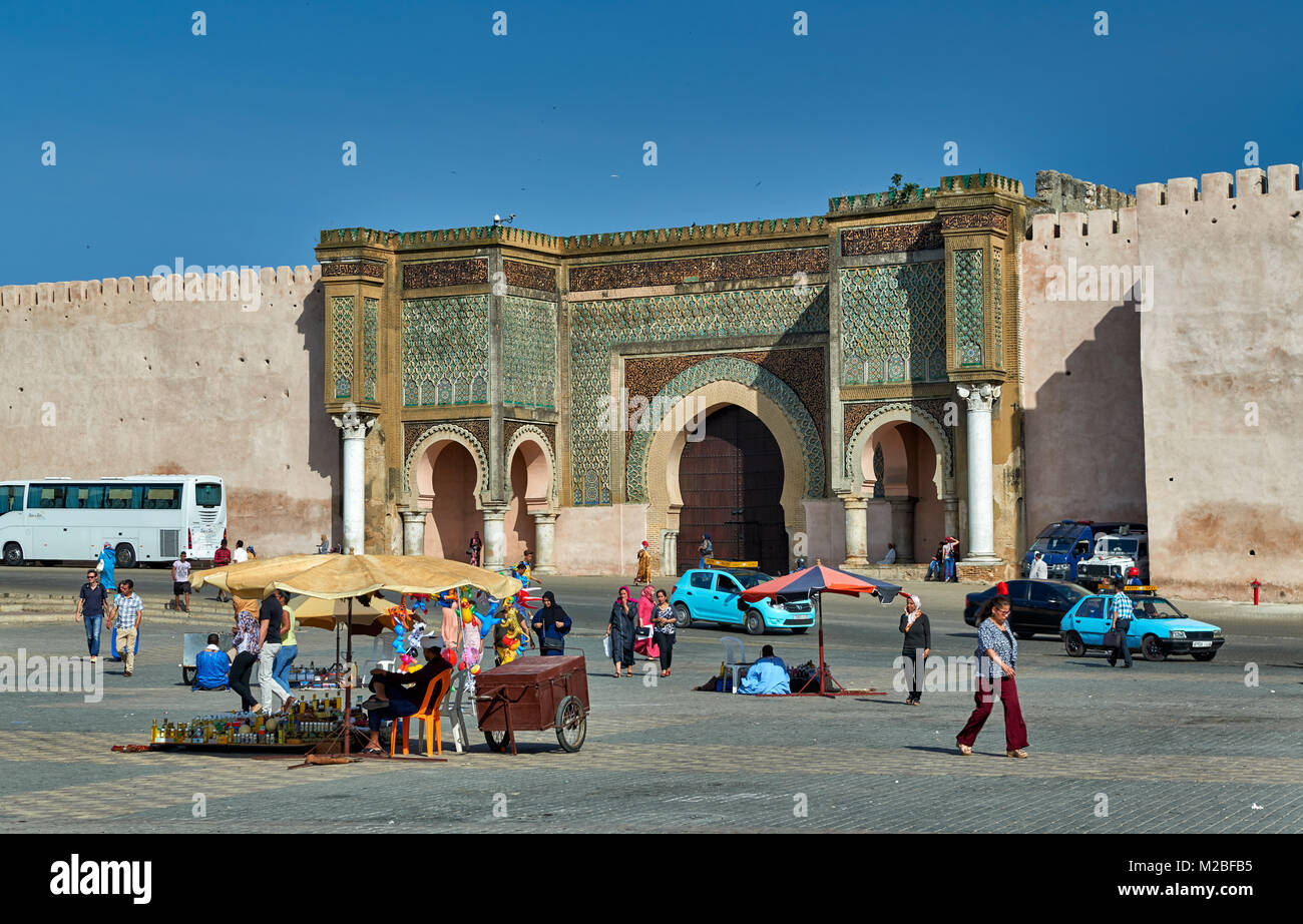 Bab Mansour city gate, Meknes, Morocco, Africa Stock Photo - Alamy