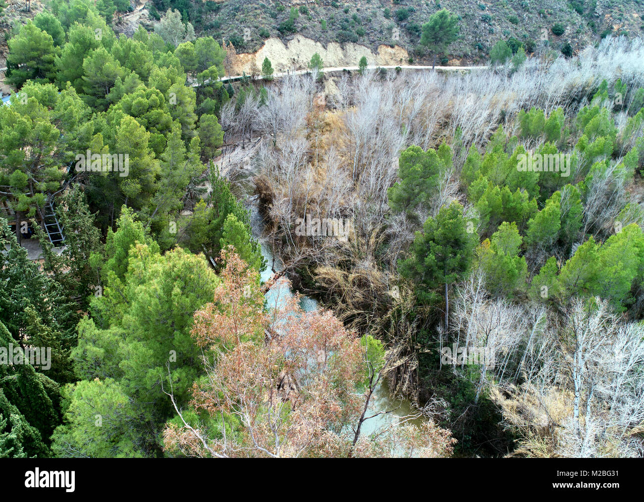 Segura river near the Santuario de la Virgen de la Esperanza in Spain ...