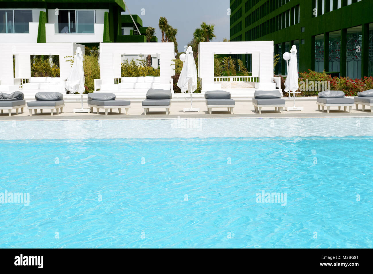 The swimming pool at modern luxury hotel, Antalya, Turkey Stock Photo ...