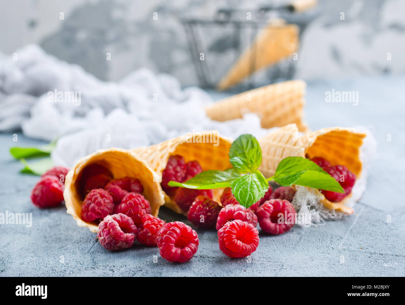 Berries and ice cream cone, stock photo Stock Photo - Alamy