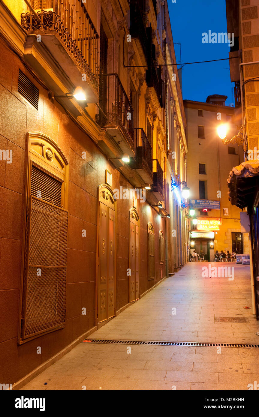 San Gines passage, night view. Madrid, Spain Stock Photo - Alamy