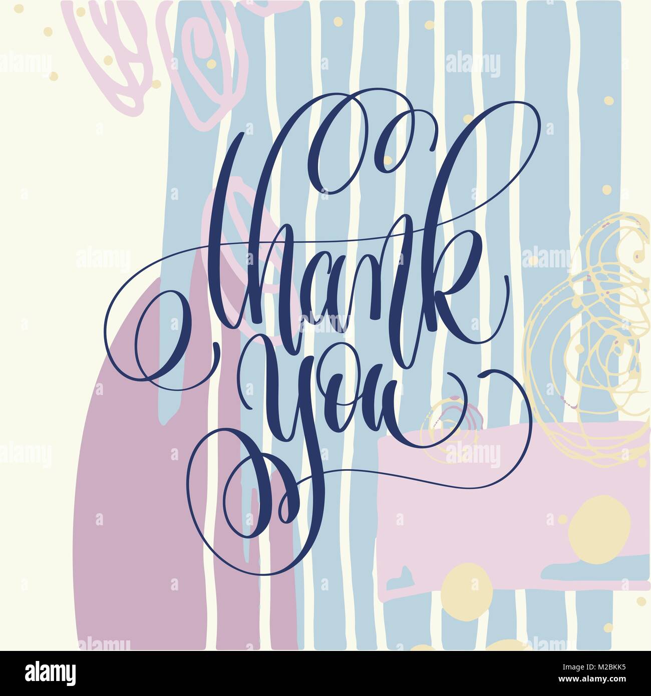 thank you hand lettering poster on abstract painting background Stock ...
