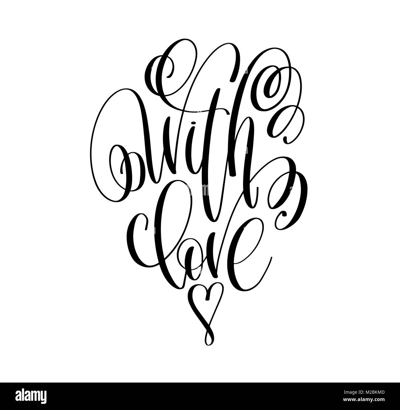 with love - hand lettering inscription text to valentines day de Stock ...