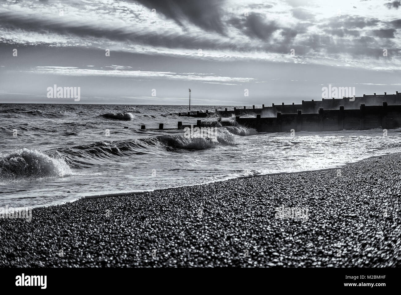 Black and white cold beach hi-res stock photography and images - Alamy