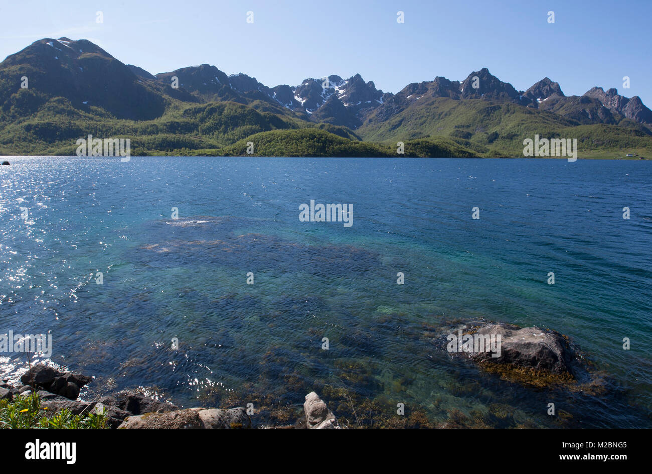 Raftsundet, a strait in the municipalities of Hadsel and Vågan ...