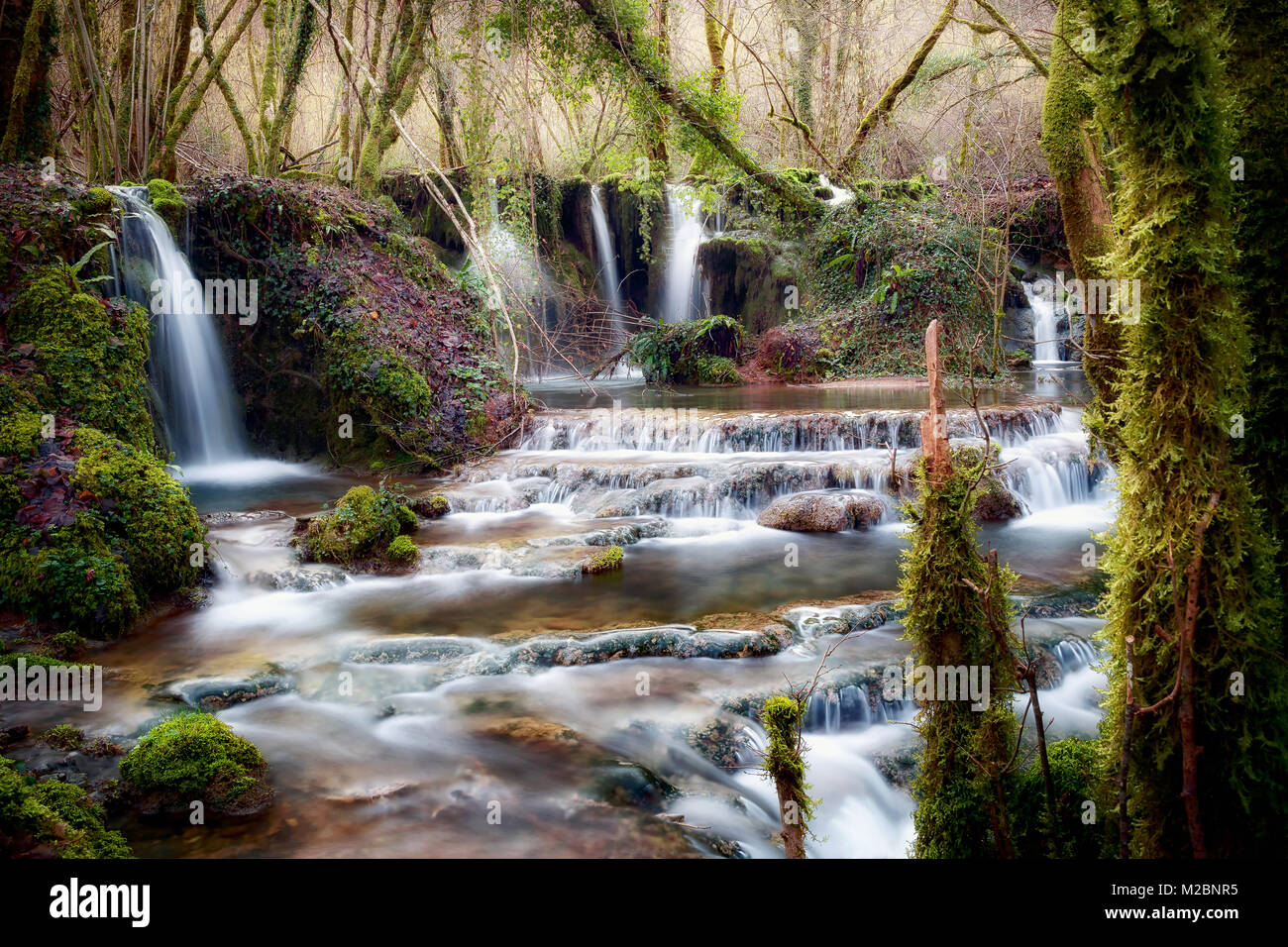 Waterfalls near the source of the river Aniene, in the municipality of ...