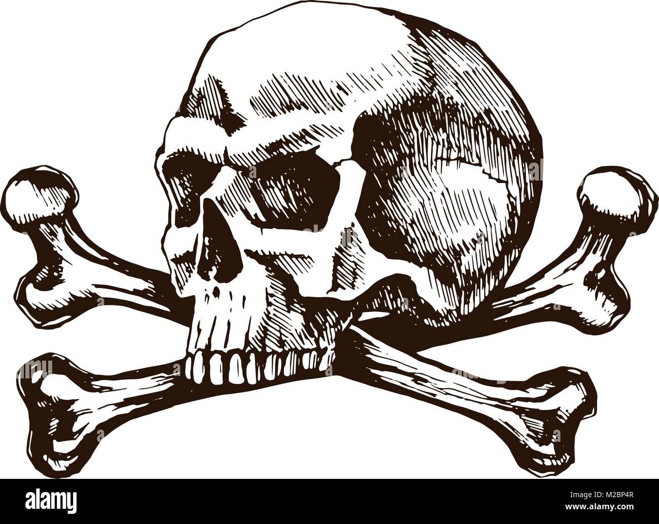 Skull and crossbones. Sketch vector hand drawn for tattoo Stock Vector ...