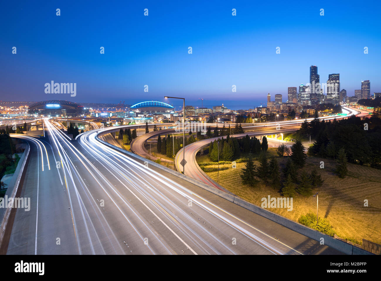 Intersection between I-5 and I-90, Seattle, Washington State, USA Stock ...