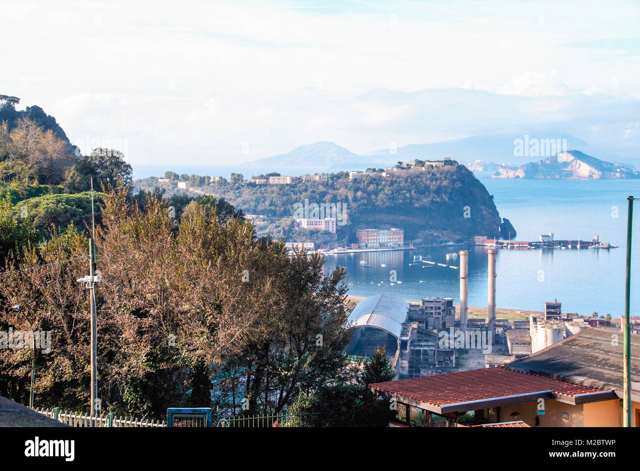 Landscape of Posillipo, Naples gulf, with Nisida island, and Capo ...