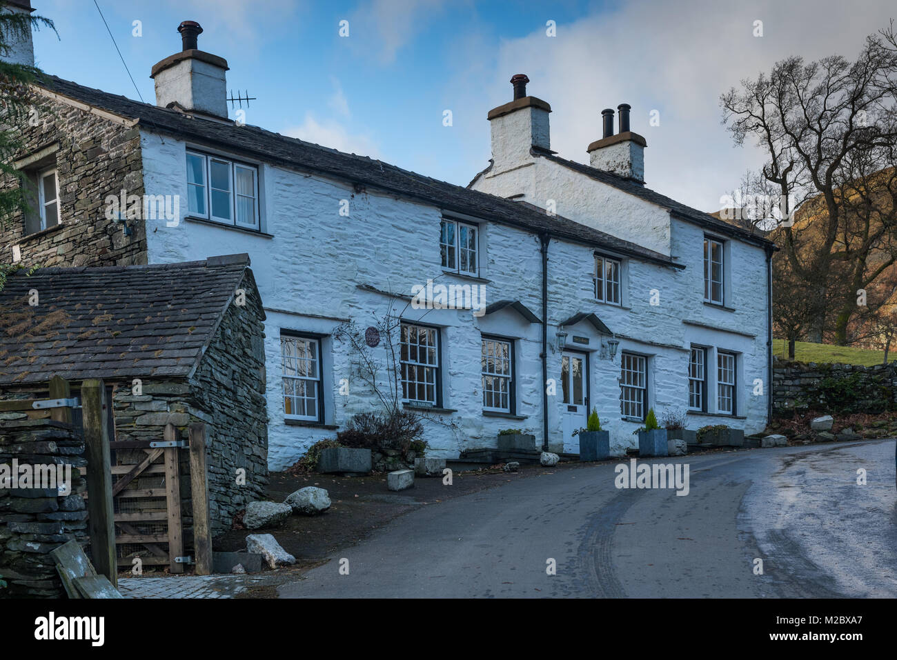 Roadside cottages in Little Langdale Cumbria Stock Photo - Alamy