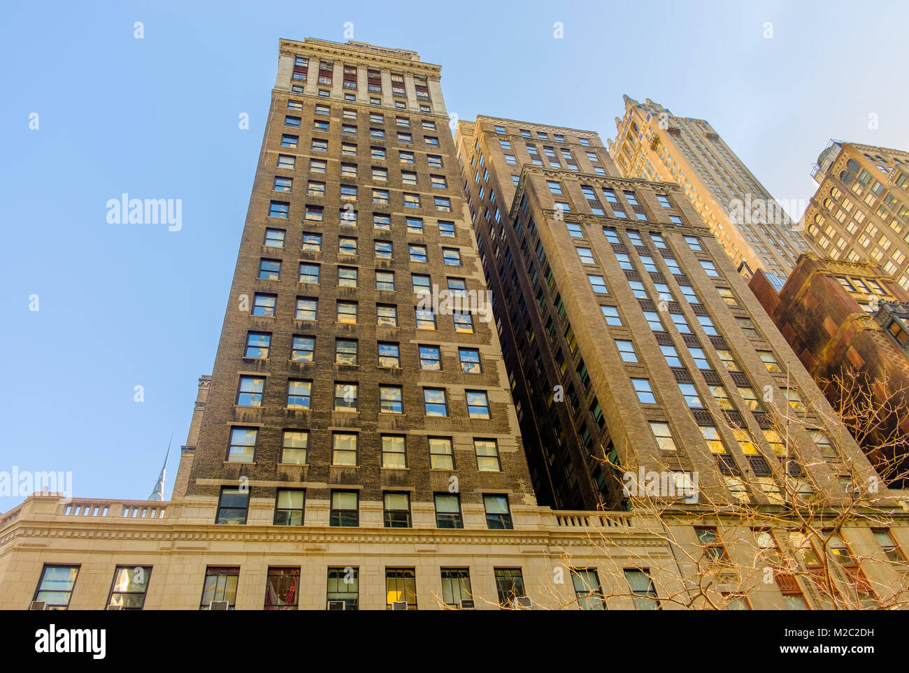 New york city buildings from below hi-res stock photography and images ...
