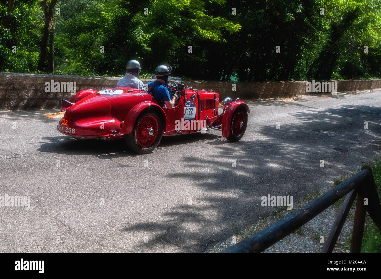 ASTON MARTIN ULSTER 1935 on an old racing car in rally Mille Miglia ...