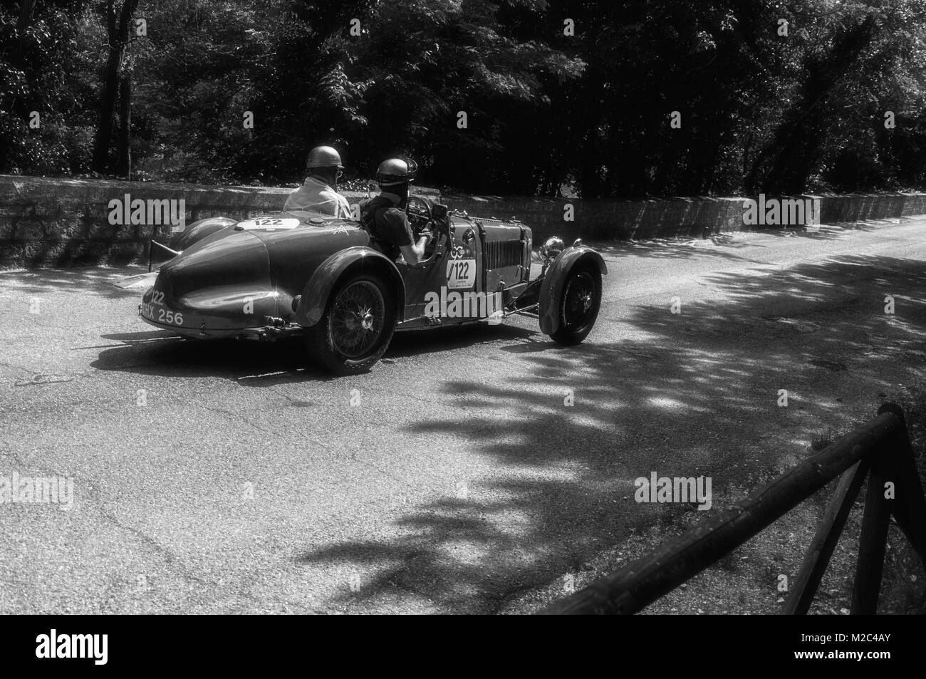 ASTON MARTIN ULSTER 1935 on an old racing car in rally Mille Miglia ...
