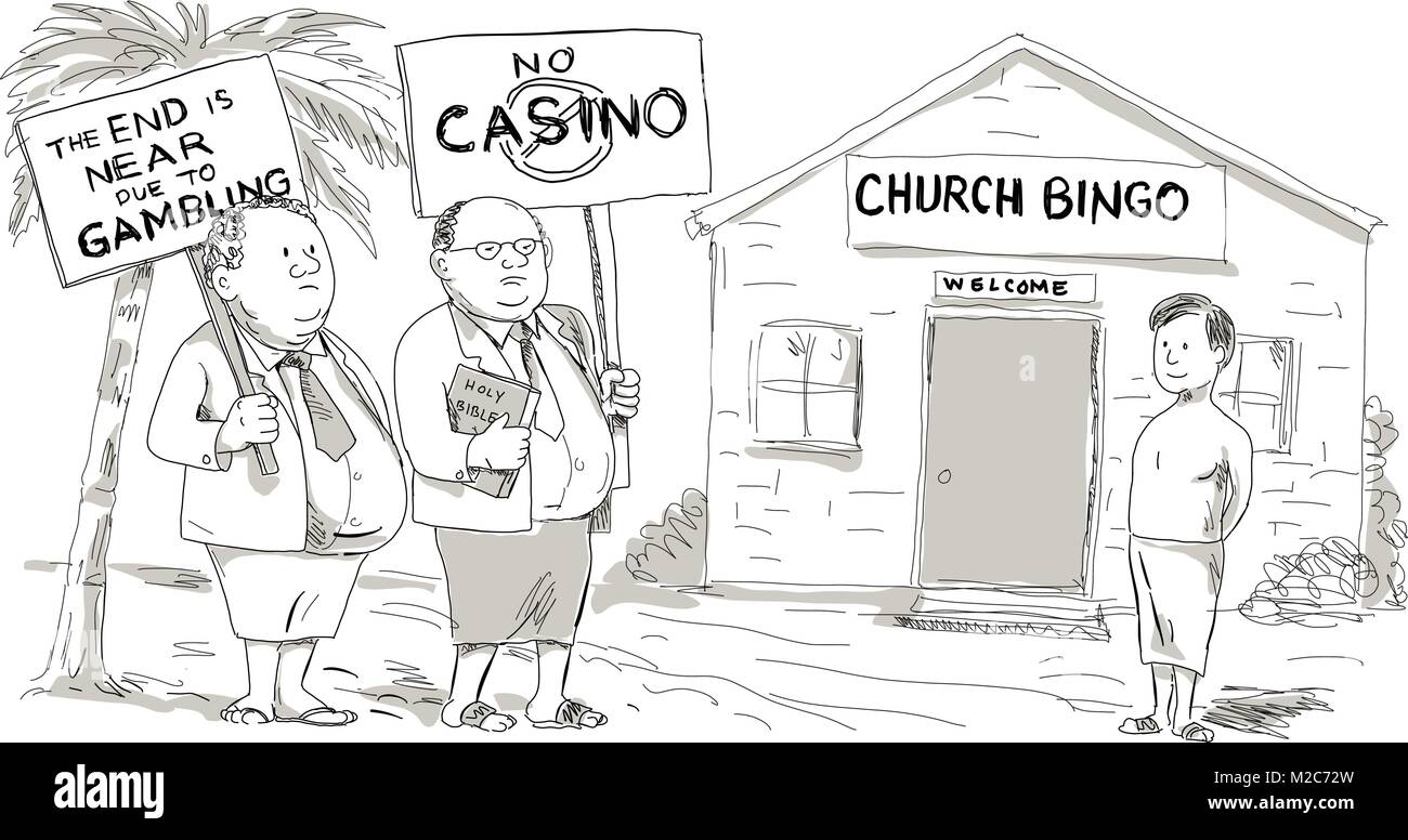 Cartoon style illustration of two fat Samoan preacher, lay minister or ...