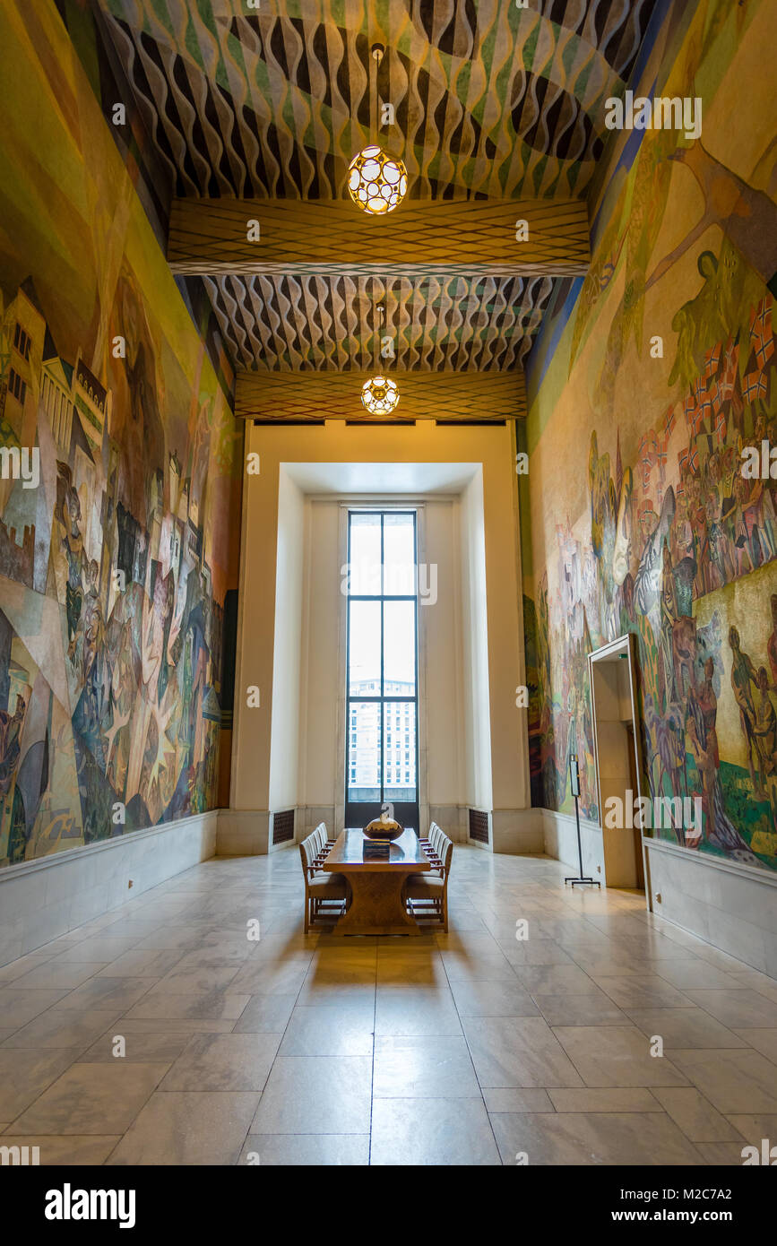 Room inside the Oslo City Hall, Oslo Stock Photo - Alamy